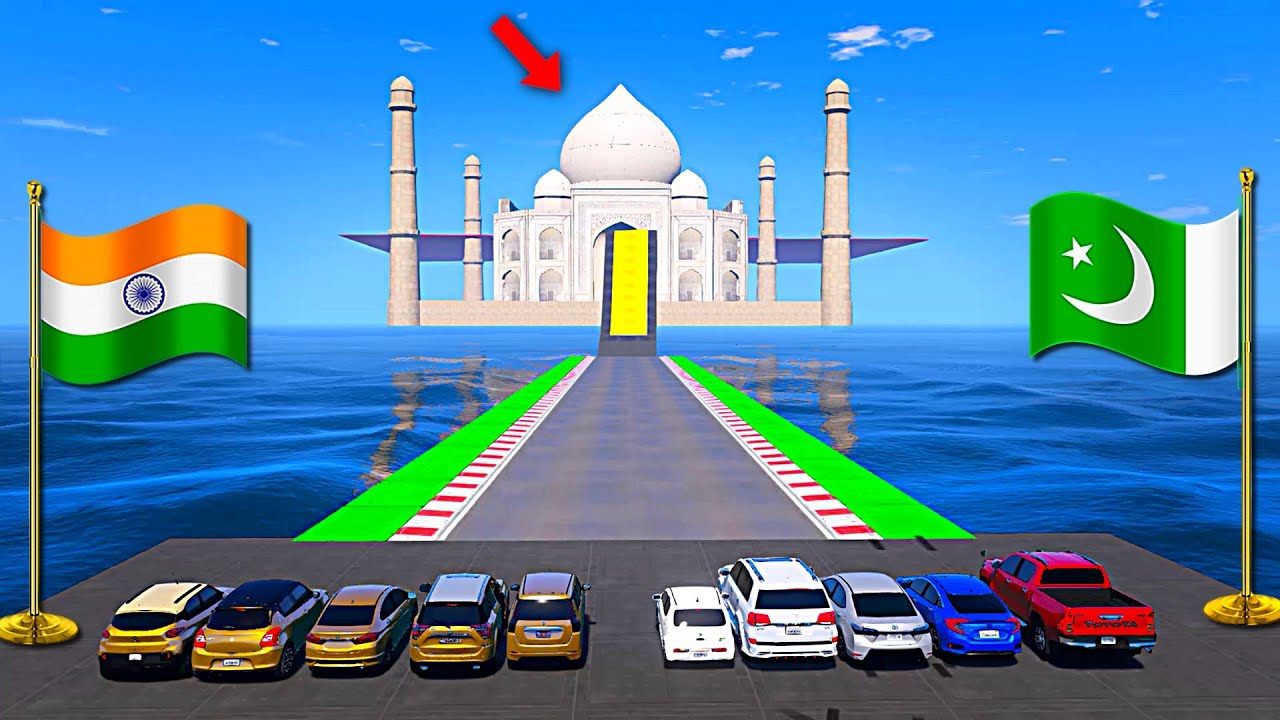GTA 5: India vs Pakistan | Taj Mahal | Indian Cars vs Pakistani Cars ...