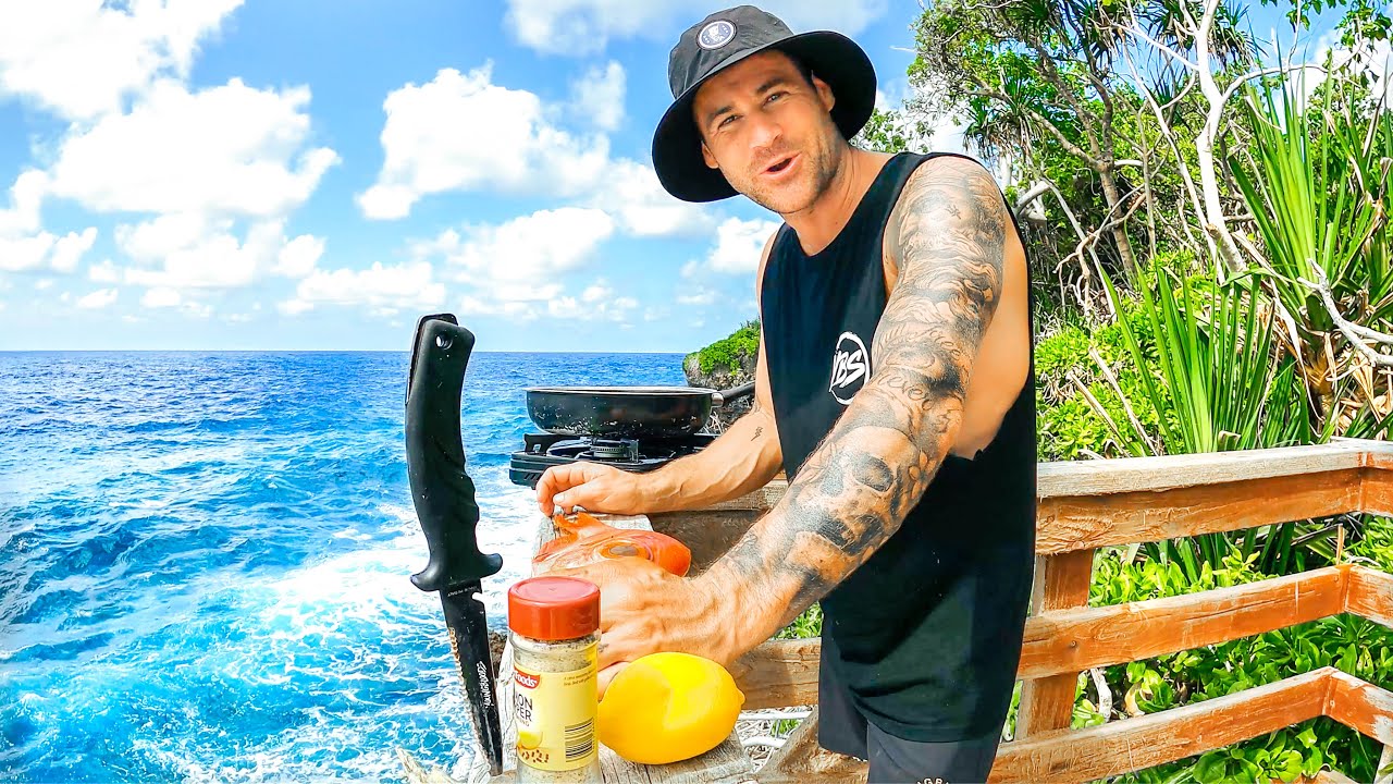 Catching DEEP SEA FISH for Food and Cooking at Tropical Island