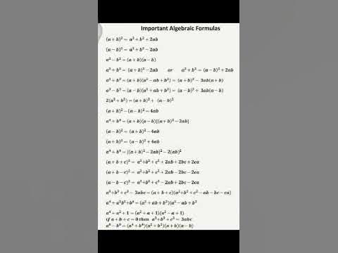 algebra formulas tricks #youtube #shorts #formula - YouTube