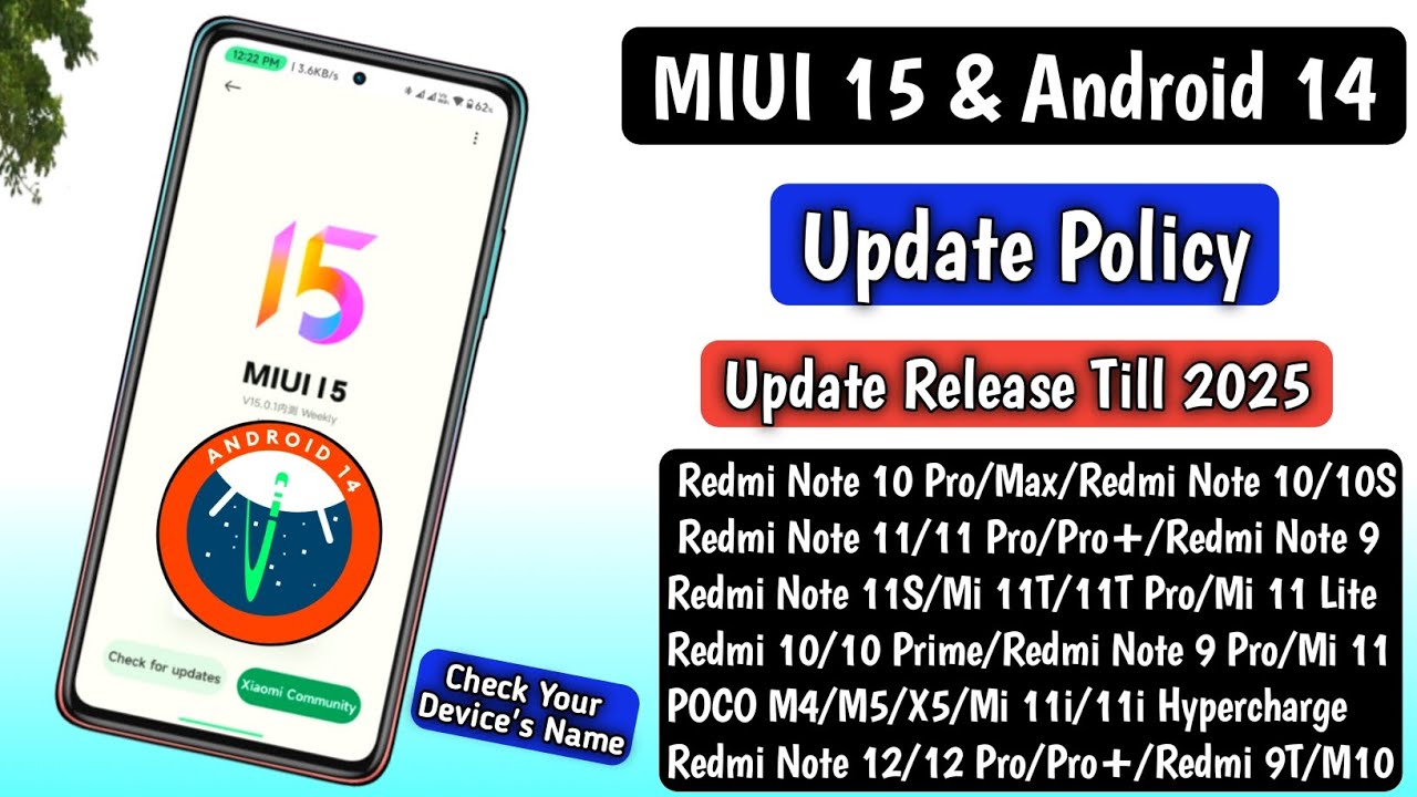 MIUI 15 & Android 14 Xiaomi Update Policy, These Device's Get Update ...