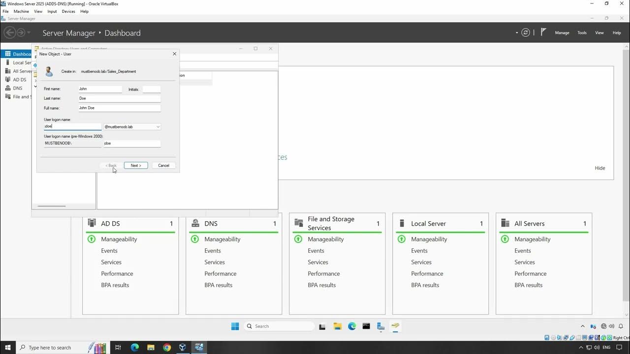 8. Create Users, Groups and OU in Windows Server 2025 AD - YouTube