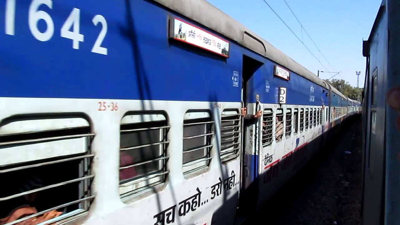 12004 Lucknow Swarn Shatabdi overtakes an unknown Passenger train just ...