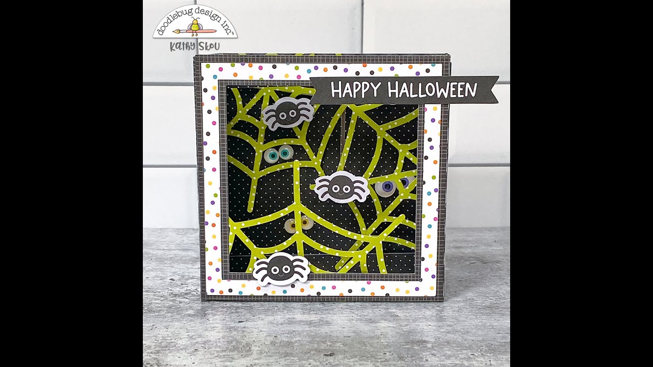 Doodlebug Design Monster Madness Spider Swing Shadowbox Card - YouTube