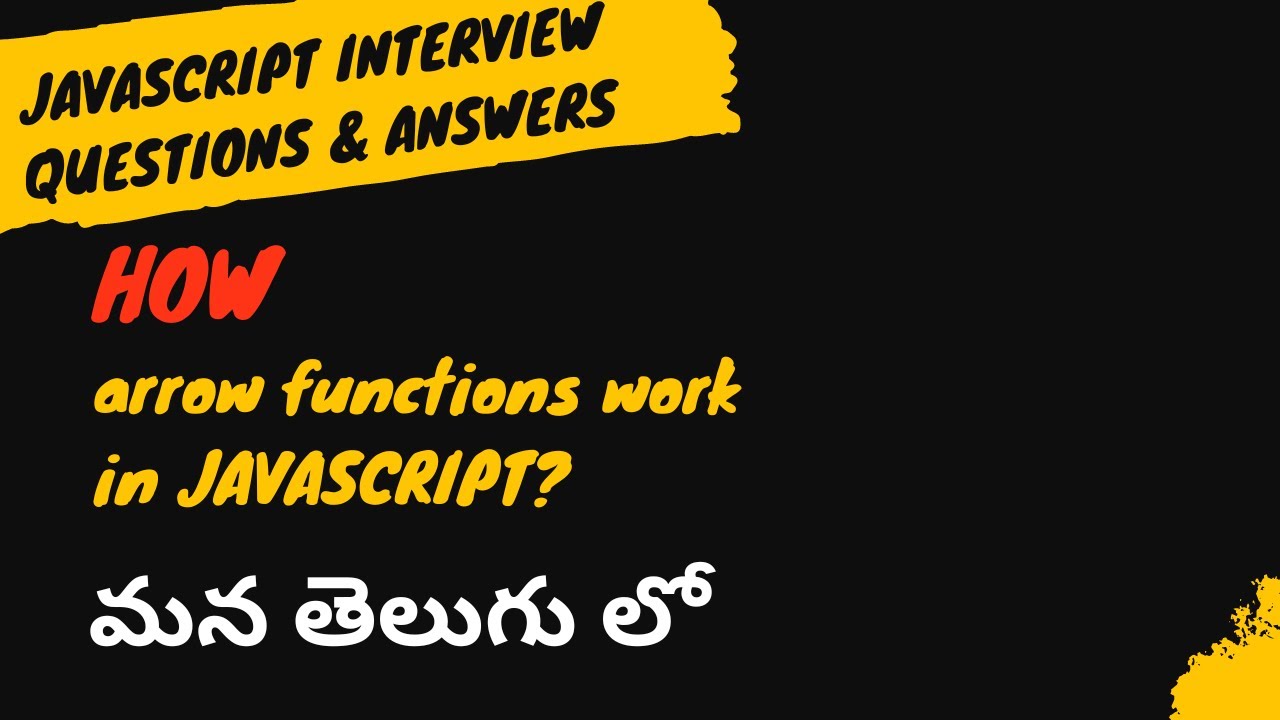 7.What are the important points of arrow functions in JavaScript #weekendcodingintelugu - YouTube