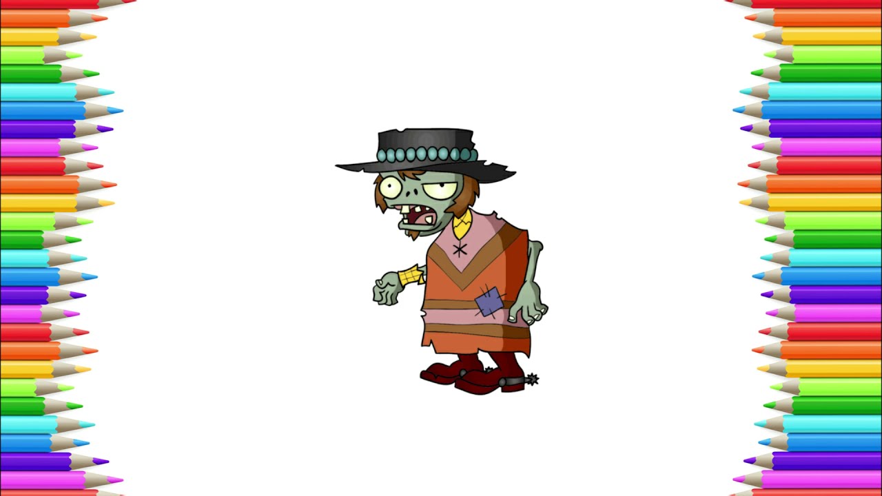 How to Draw Poncho Zombie from Plants vs Zombies Cartoon Character ...