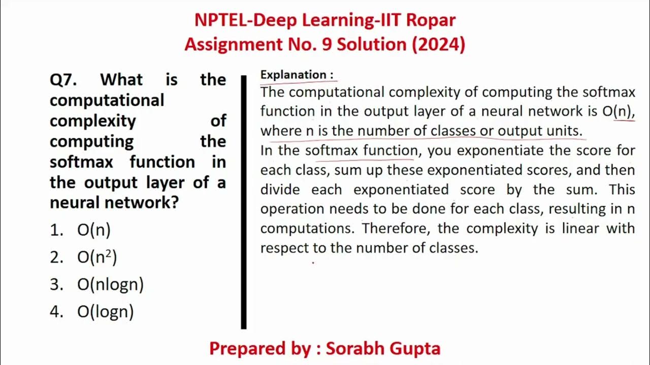 NPTEL-Deep Learning (IIT Ropar)- Assignment 9 Solution (2024) - YouTube