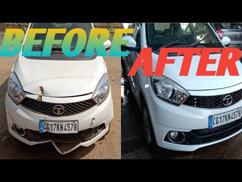Tata Tiago front bumper replacement.front fender repair - YouTube