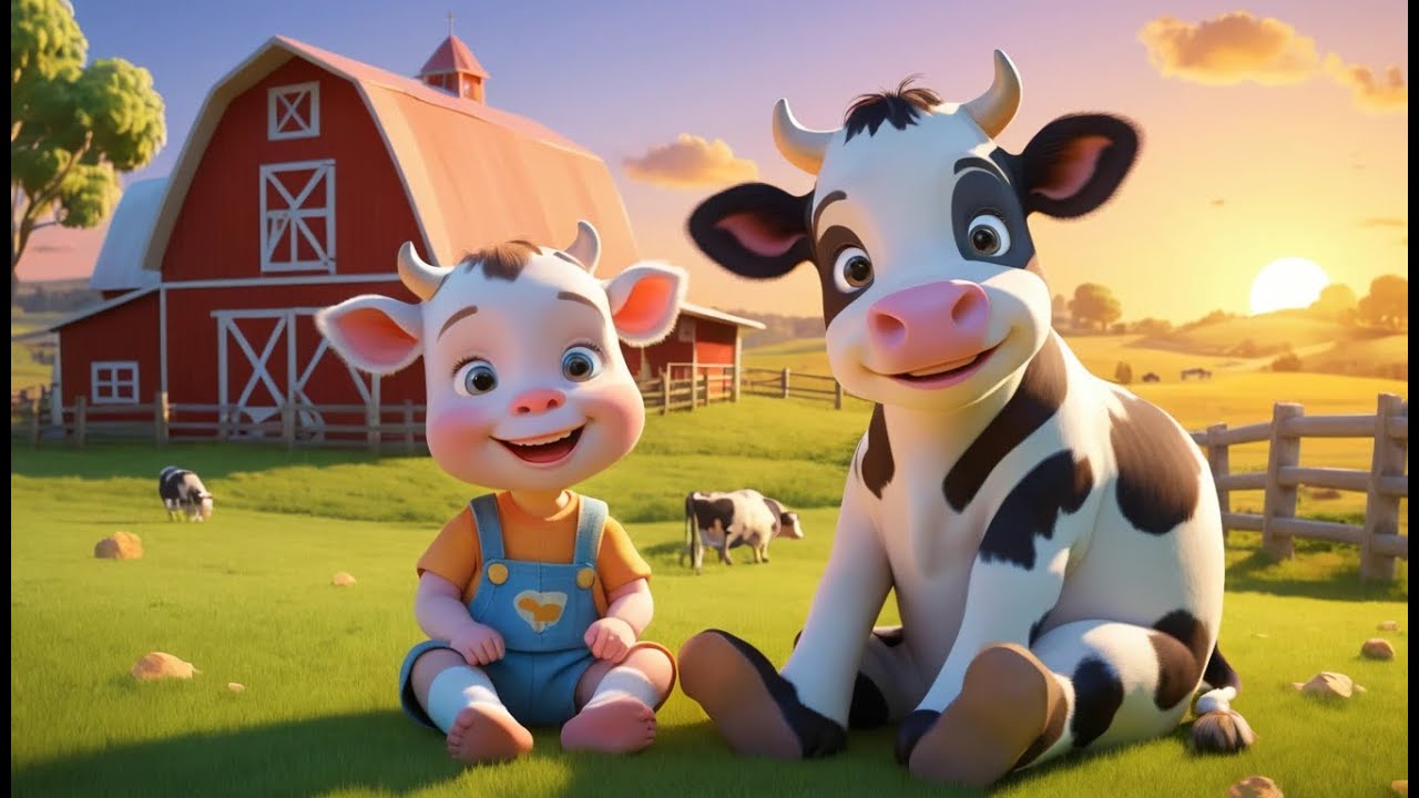 Baby Cow Say Moo Moo Moo | Fun Cow Song for Kids | Mooing Nursery Rhyme ...