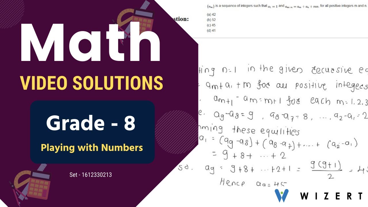 Math Playing with Numbers Video Lessons for Grade 8 - Set 1612330213 ...