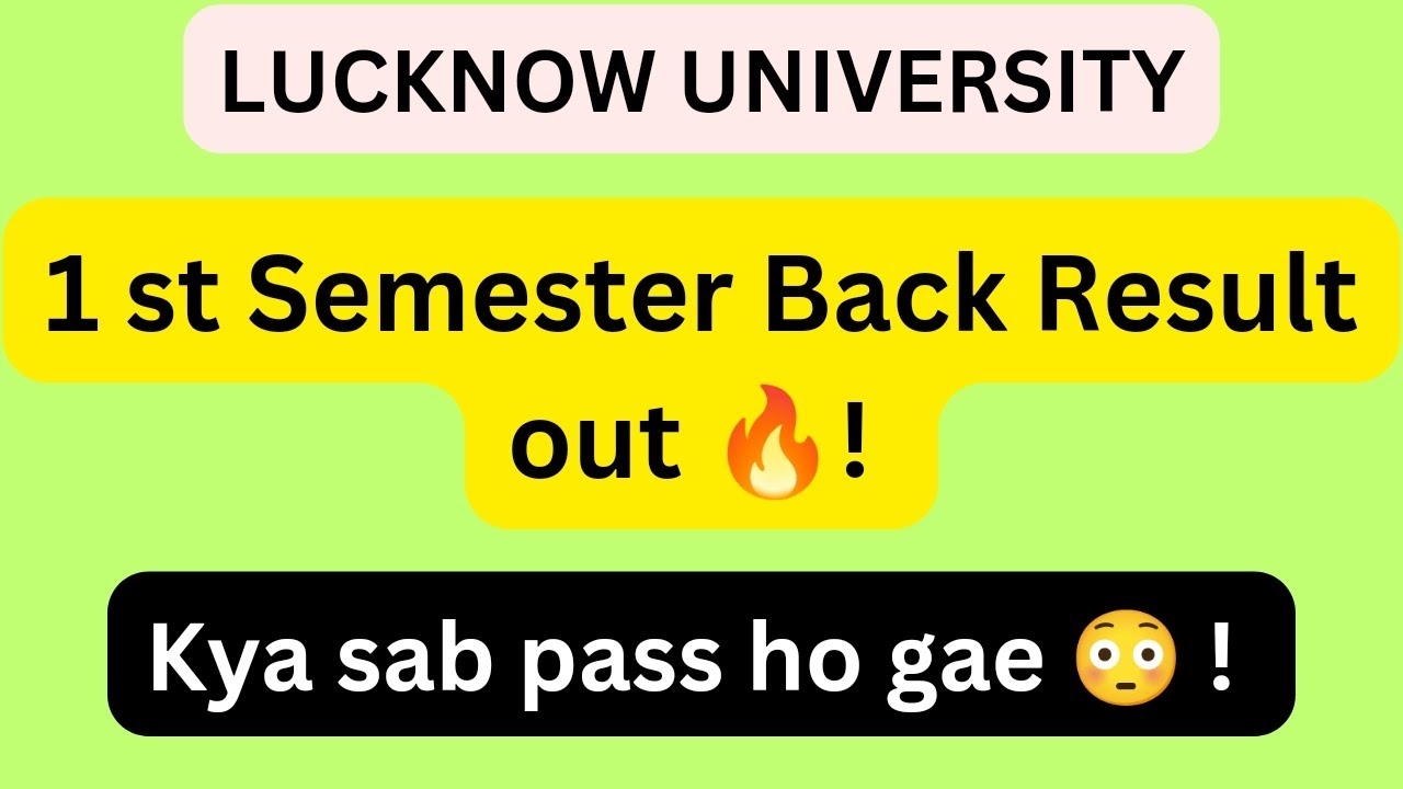 Lucknow University First semester back result out || Lucknow university ...