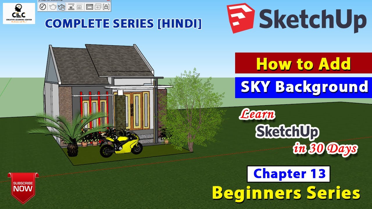 SKETCH UP TUTORIAL - 13 | How to Add SKY in Background || EASIEST WAY ...