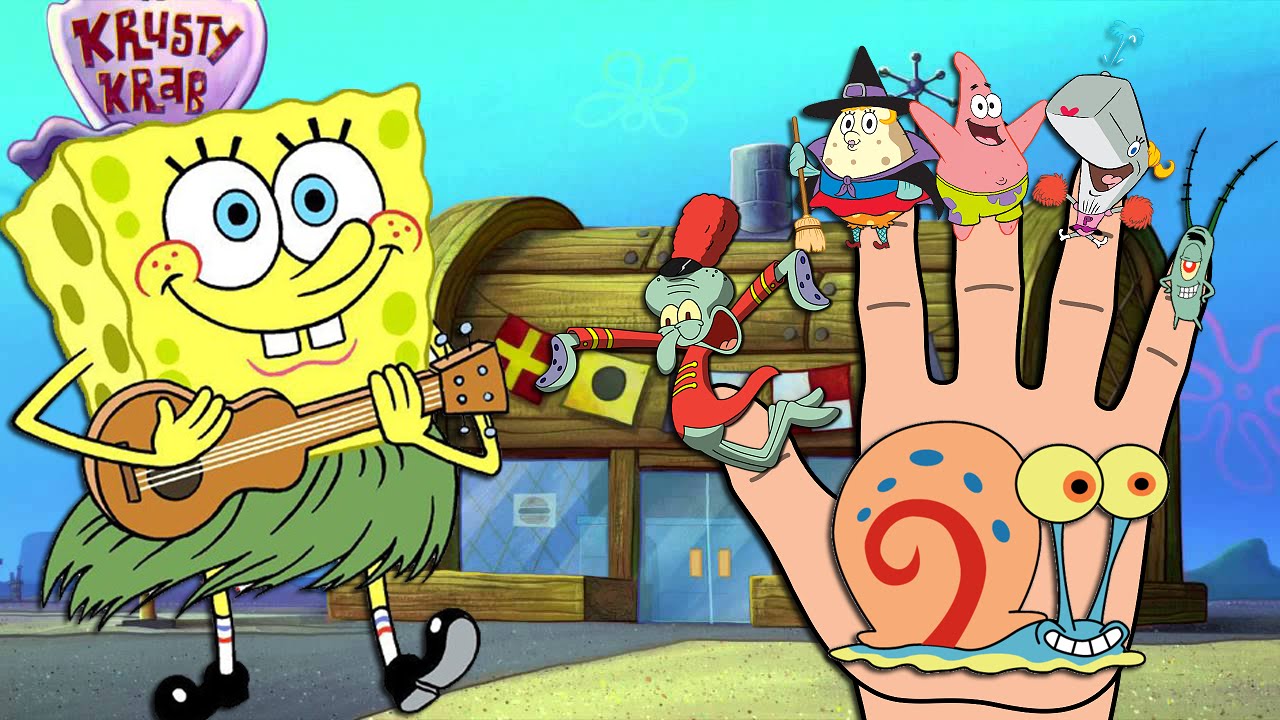 SpongeBob SquarePants Finger Family Nursery Rhymes song for children ...