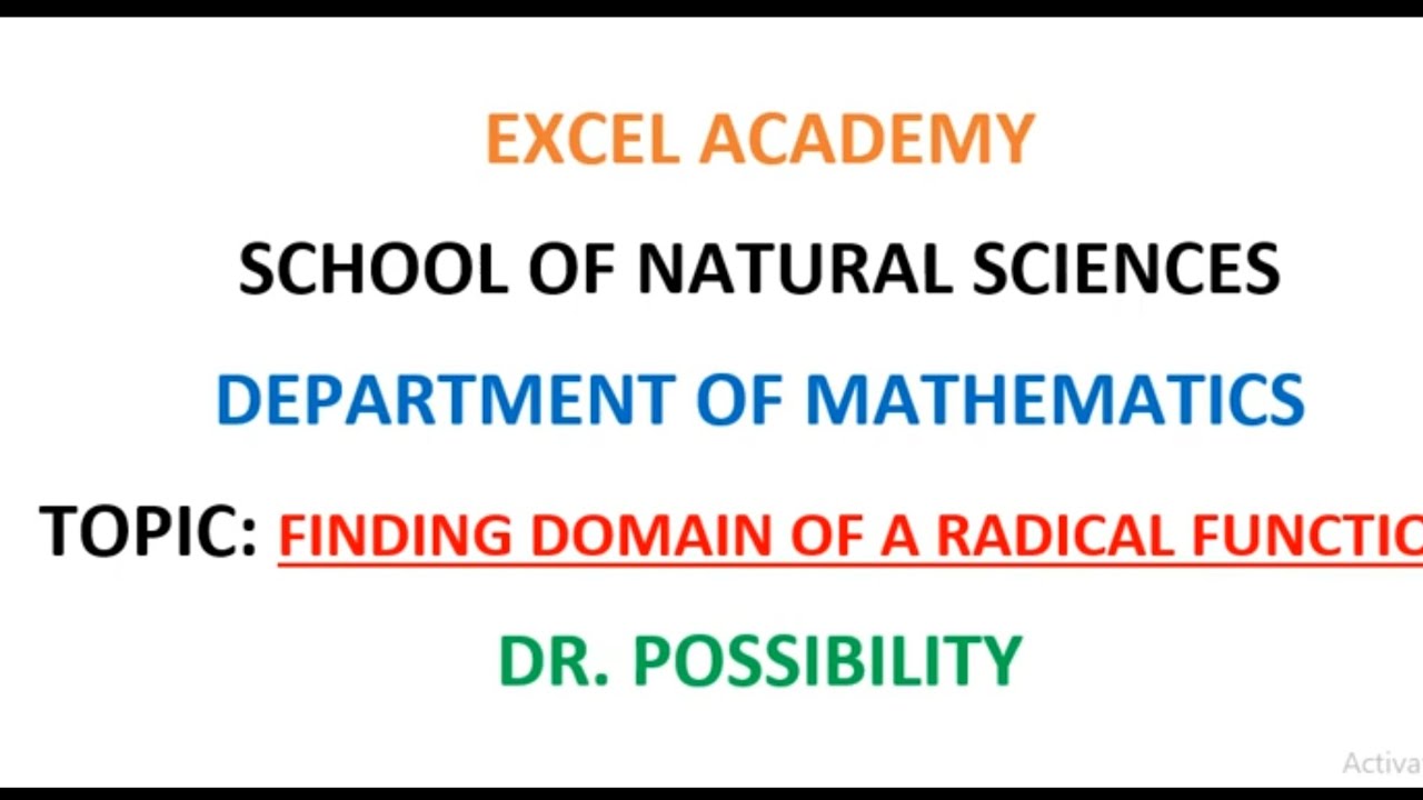 MATHEMATICS HOW TO FIND THE DOMAIN OF A RADICAL FUNCTION YouTube mathematics-how-to-find-the-domain-of-a-radical-function-youtube