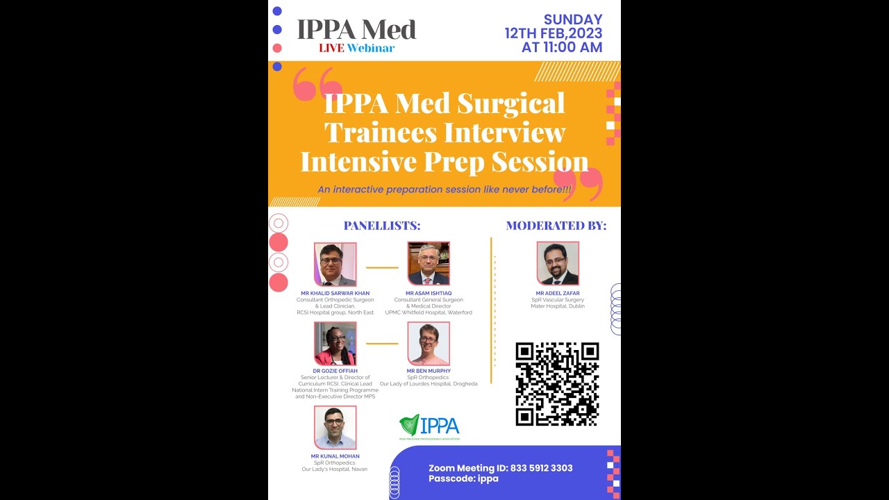 IPPA Med Surgical Trainees Interview Prep Session - 12 02 2023 - YouTube