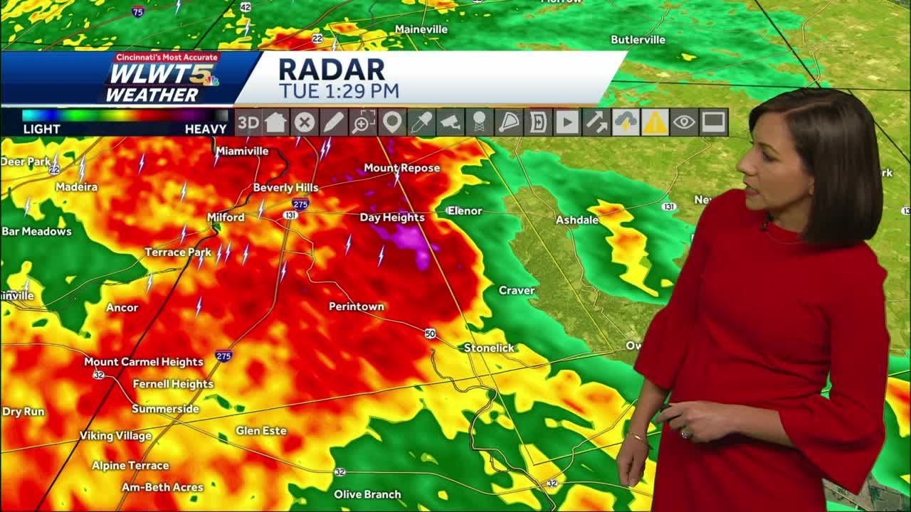 Tracking line of severe storms moving in - YouTube