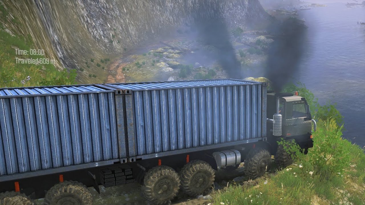 Spintires MudRunner - Tatra 815 12x12 - Driving Offroad Crossing River ...