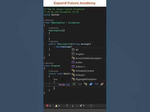 C# Programmers FAQ - 16 - Create Custom exception in C# #ExpandFutureAcademy #shorts # ...
