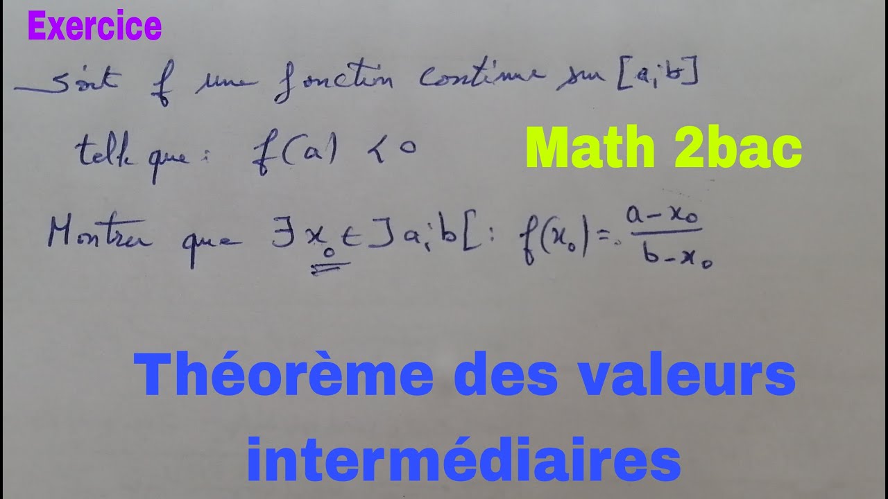 extrait dun devoir surveille n1...tvi.....math 2bac scientifique - YouTube