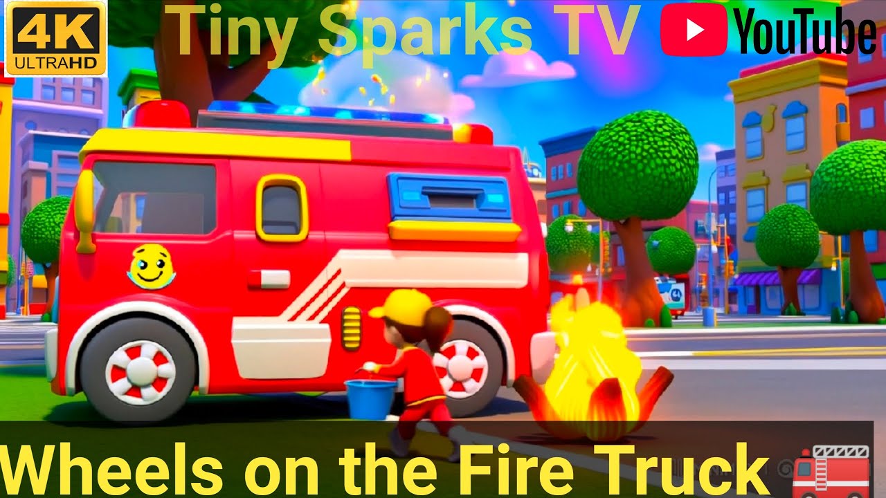 Wheels on the Fire Truck 🚒 | Wheels Go Round & Sirens Beep | Fire Truck ...