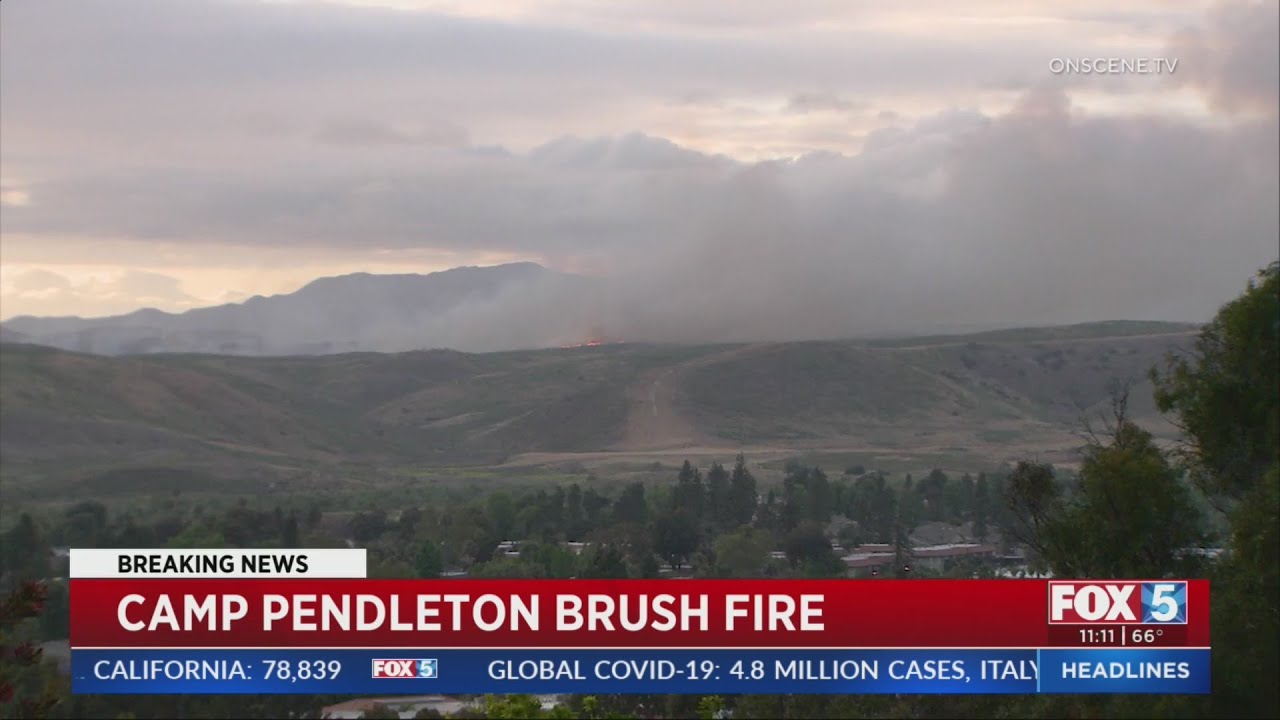 Crews Battle Camp Pendleton Brush Fire - YouTube