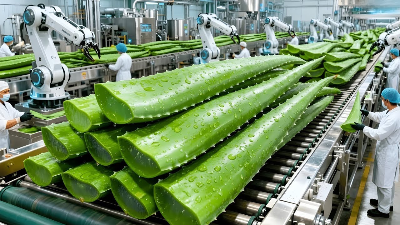 Inside the Aloe Vera Drink Factory | From Fresh Leaves to Bottled ...