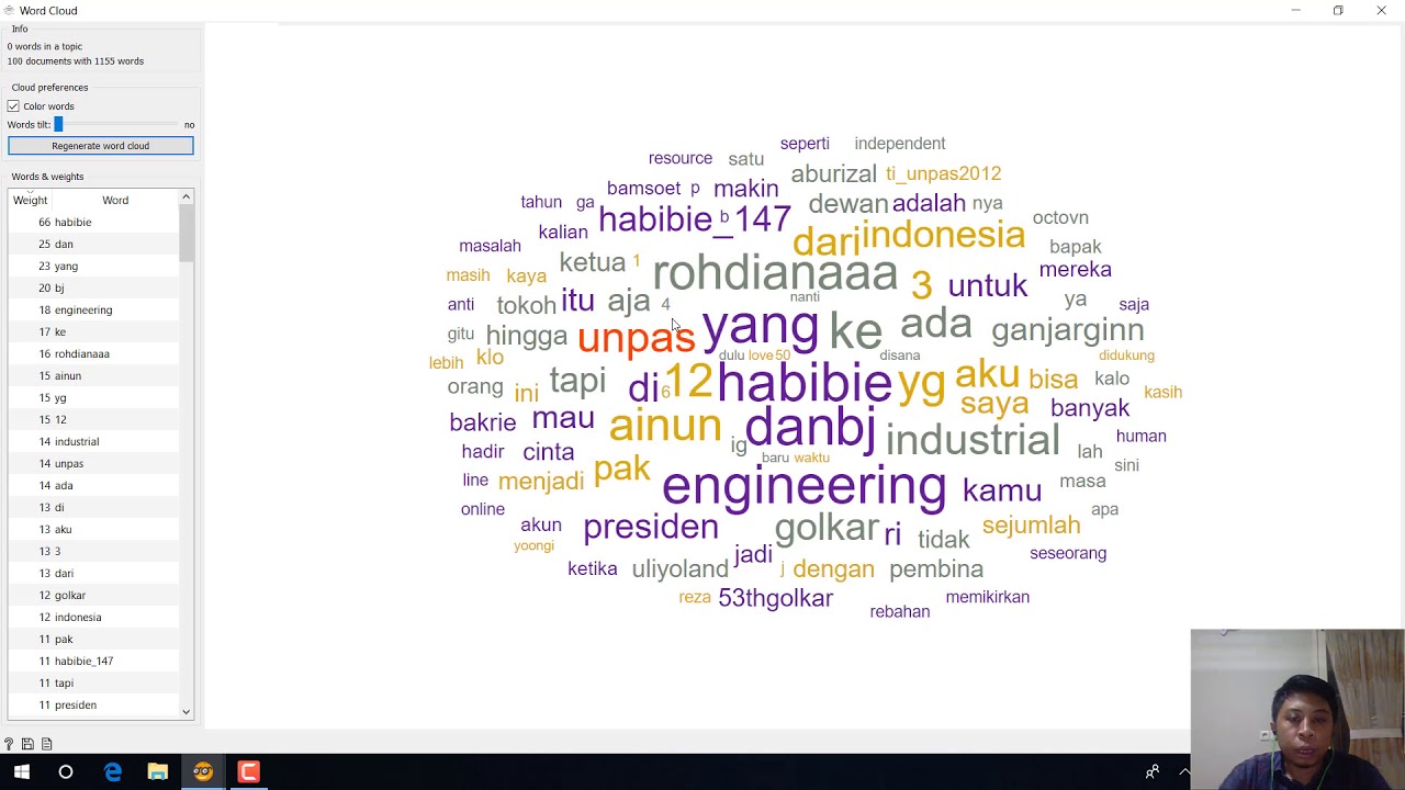 Analysis Tweet Twiter Menggunakan Apliaksi Orange3 - YouTube