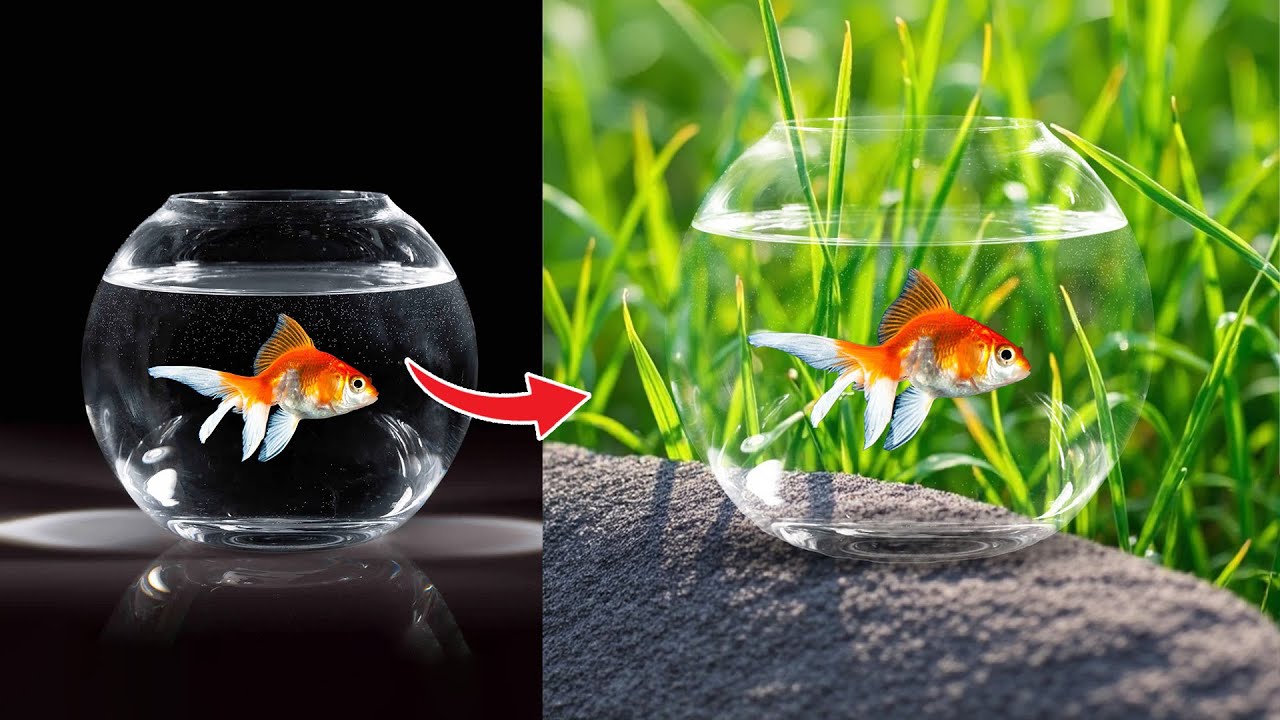How to transparent subject transparent fish tank in Adobe Photoshop ...