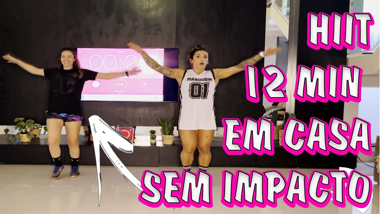 TREINO HIIT🔥 DE 12 MIN 🥵 EM CASA SEM IMPACTO // ALINE ANTIQUEIRA - YouTube