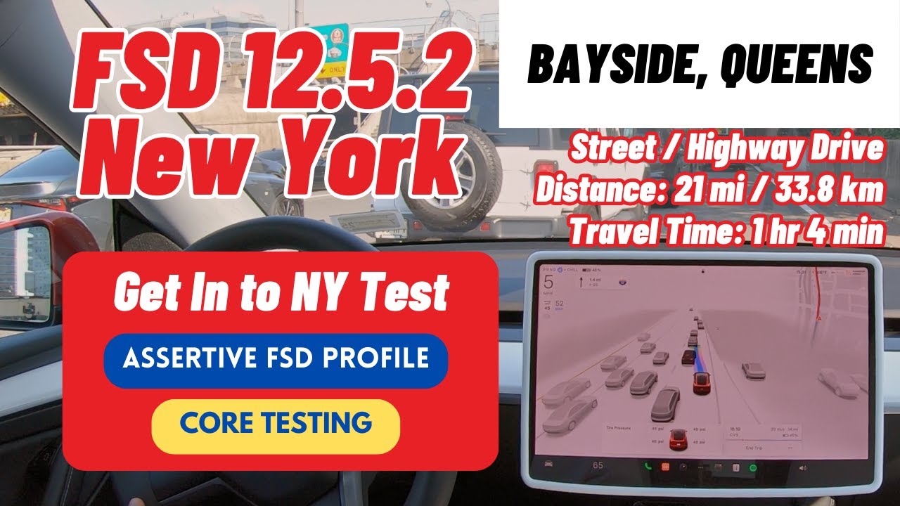 Tesla FSD Supervised v12.5.2 Get In to NY (Bayside, Queens) | ASSERTIVE ...