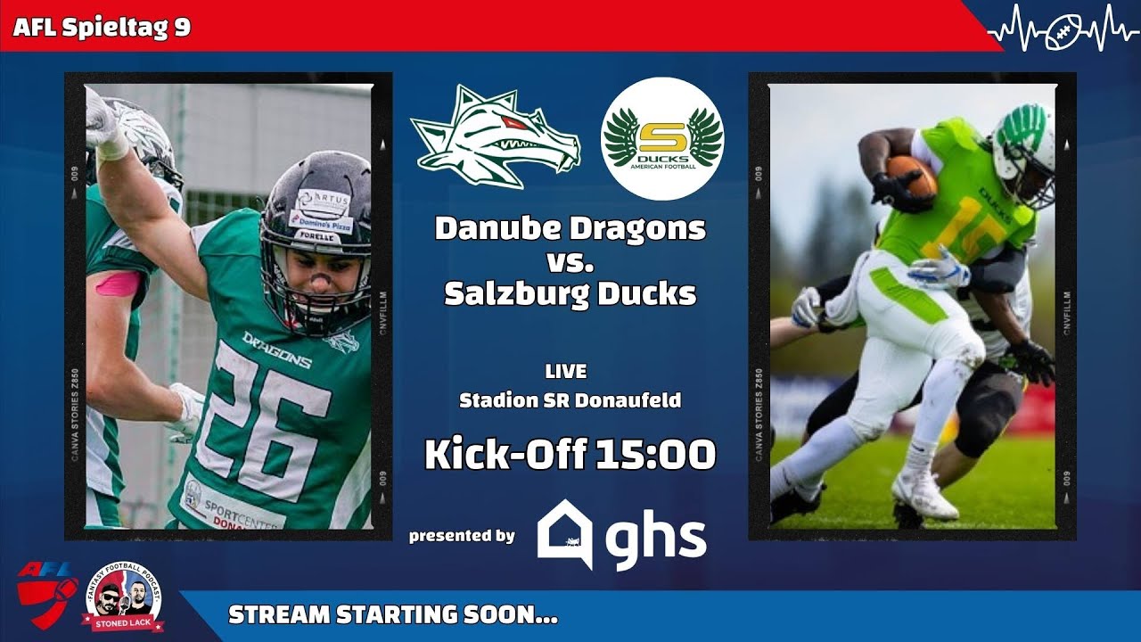 LIVE STREAM AFL Spieltag 9 - Danube Dragons vs Salzburg Ducks [2024 ...