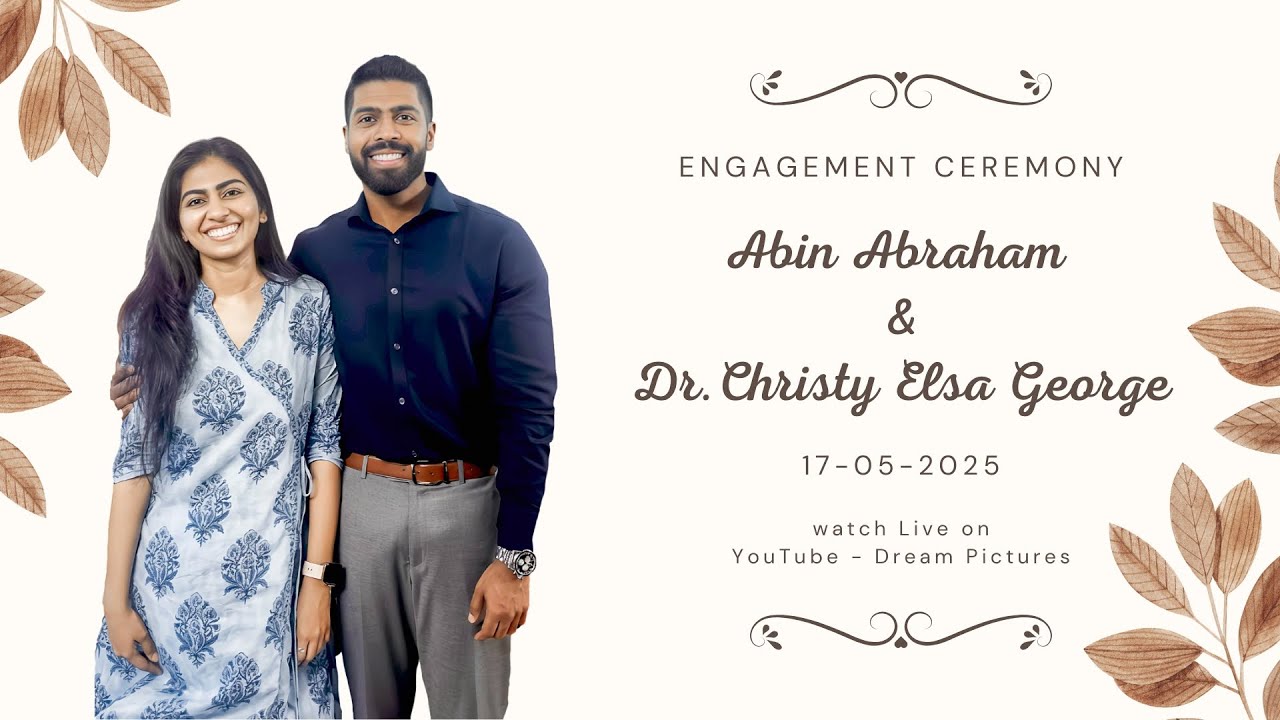 Abin Abraham & Dr. Christy Elsa George - Engagement Ceremony Live - YouTube