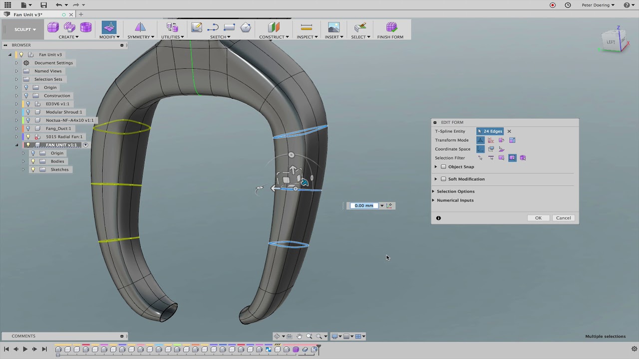 Fusoin 360 - Fan Air Duct - YouTube
