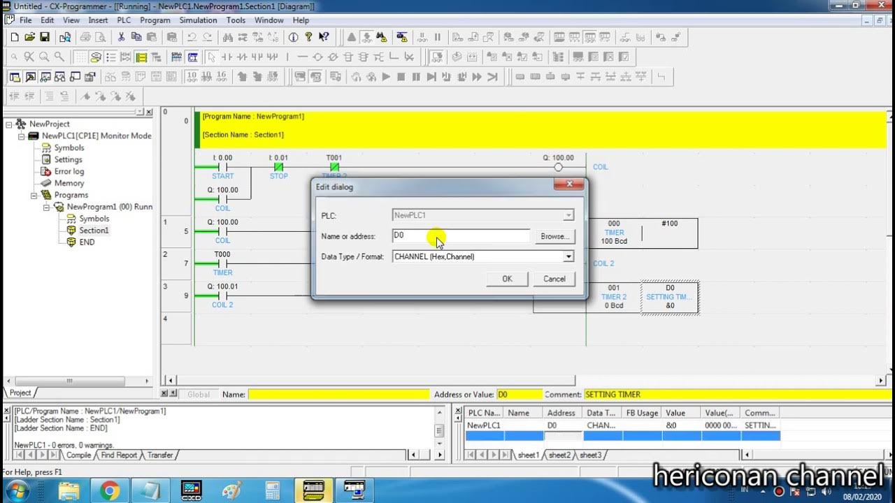 4. Pengenalan fungsi timer (TIM) pada CX Programmer (plc omron) - YouTube