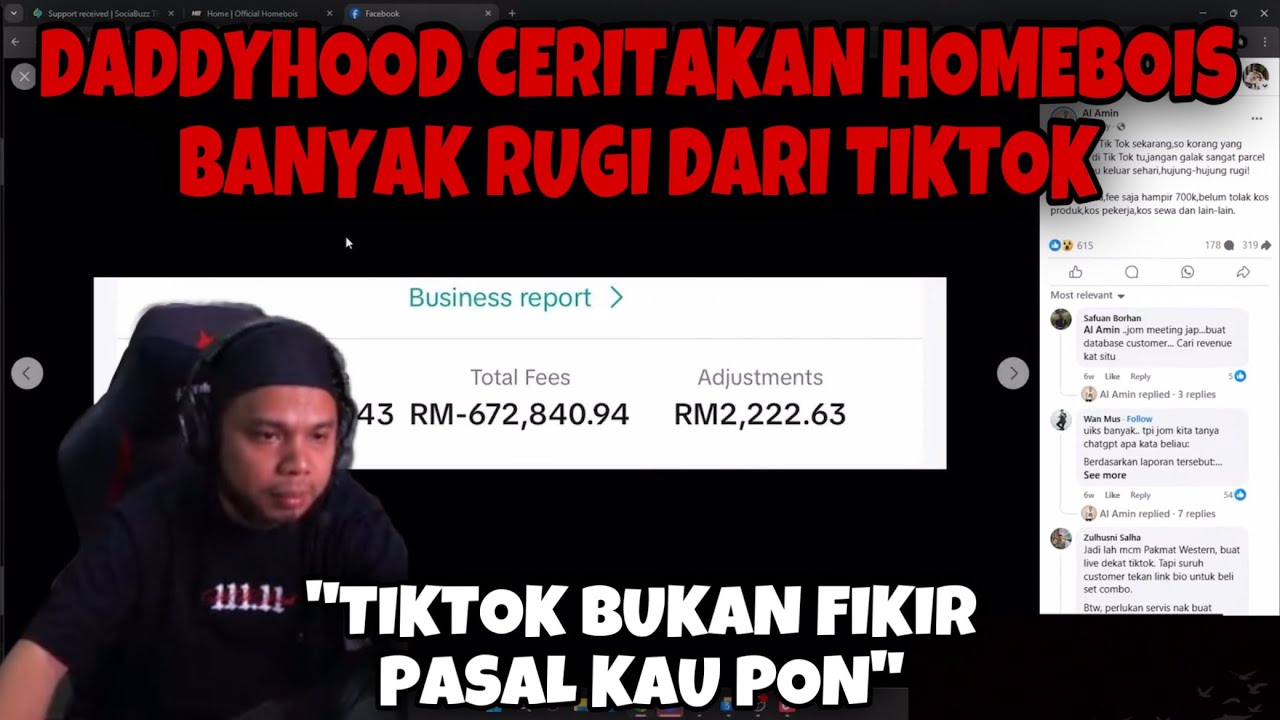 DADDYHOOD CERITAKAN HOMEBOIS BANYAK RUGI DARI TIKTOK 😱 - YouTube
