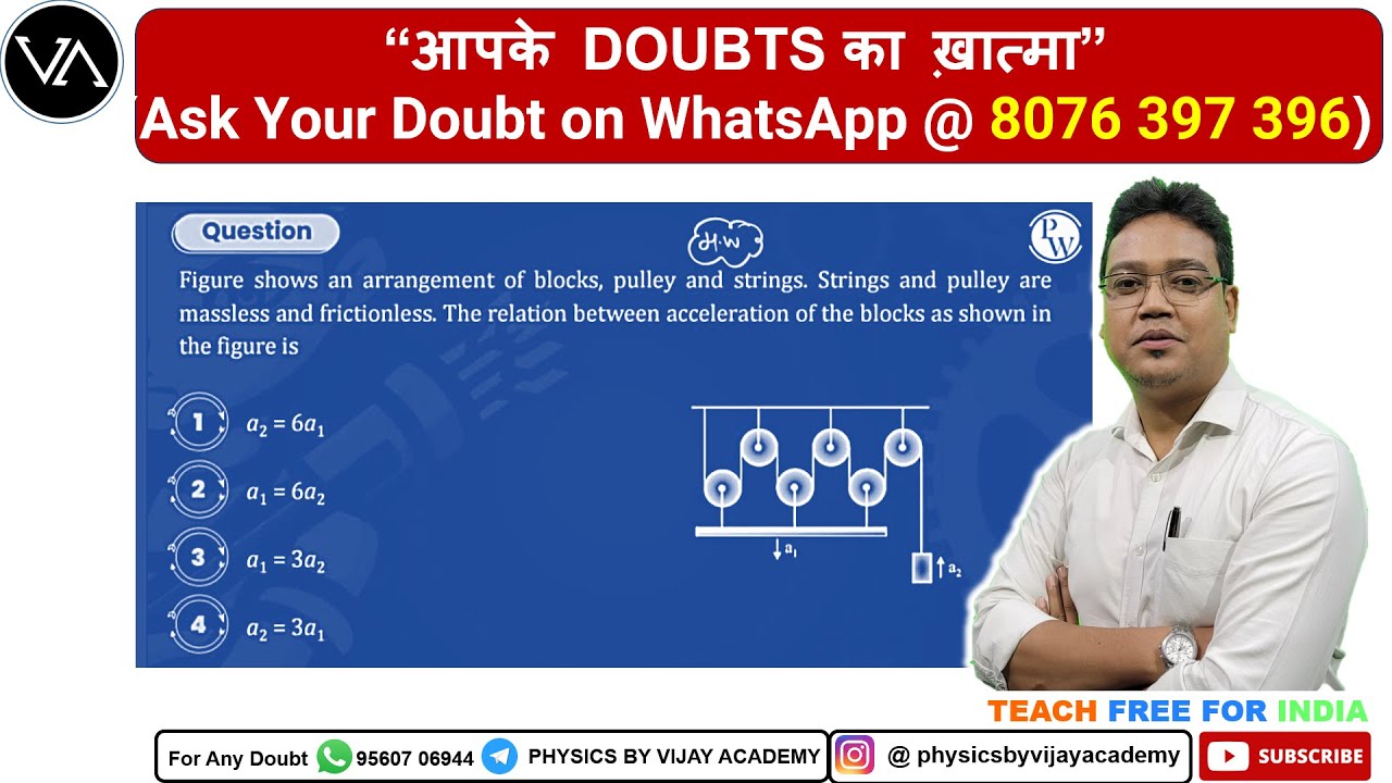 Figures shows an arrangement of blocks strings and pulley are massless ...