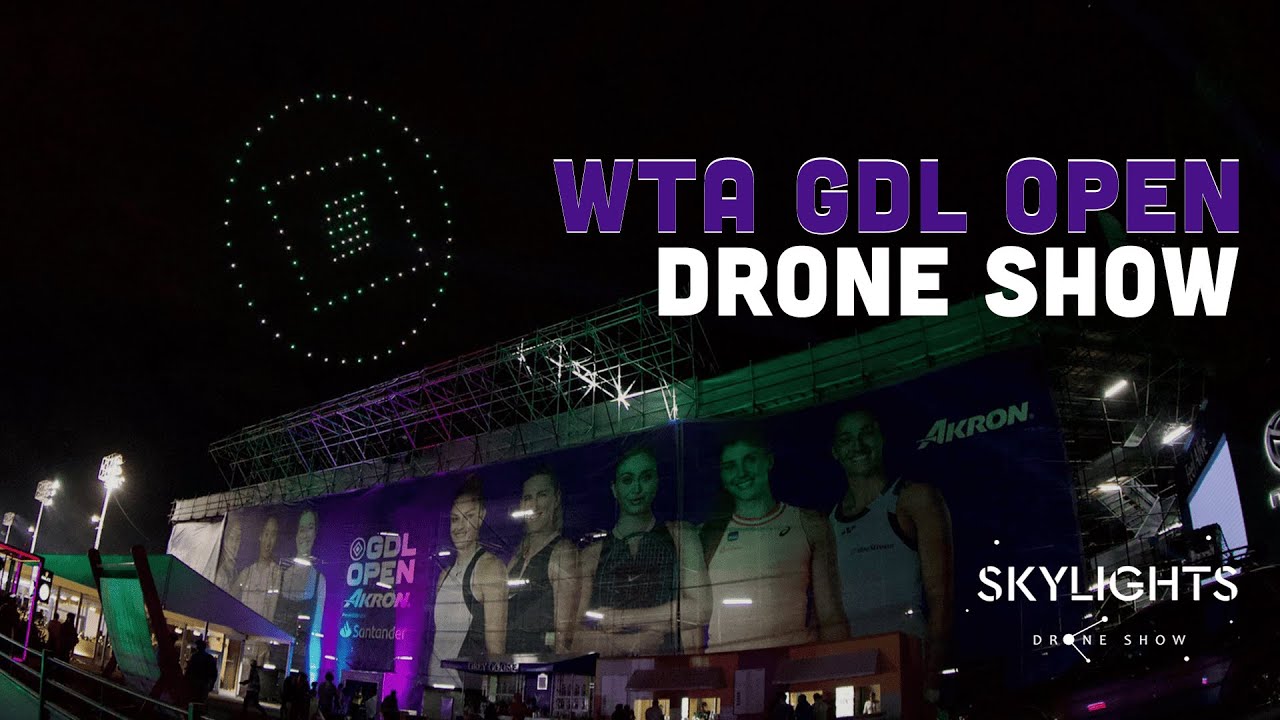100 drones light up the sky at the @WTA GDL Open 🎾 | Skylights Drone Show - YouTube