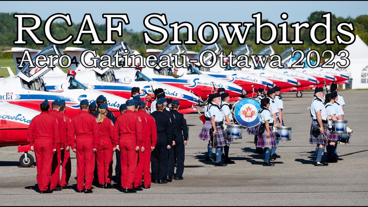 RCAF Snowbirds ft. RCAF Pipes and Drums March in 4K - Aero Gatineau ...