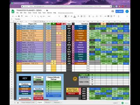 FPL Transfer Planner Demonstration 18/19 (Original) - YouTube