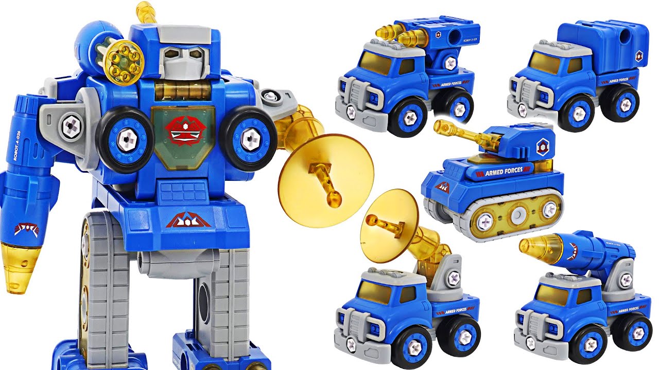 Defender military transform combine robot! Help Hulk, Spider-Man, Iron ...