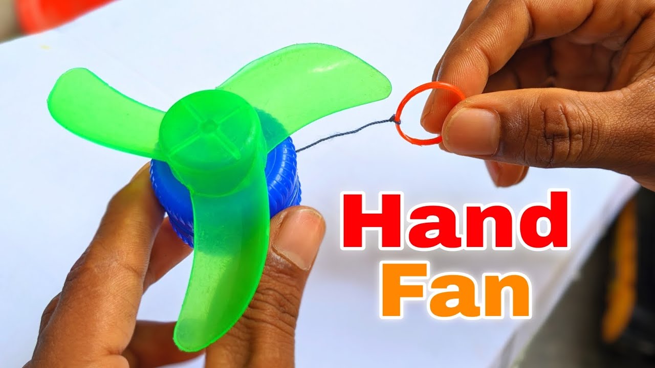 How to make a plastic bottle cap Hand Fan | Hand Fan Making - YouTube