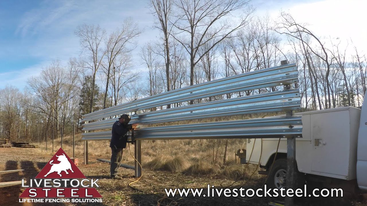 Livestock Guardrail Windbreak for Cattle - YouTube