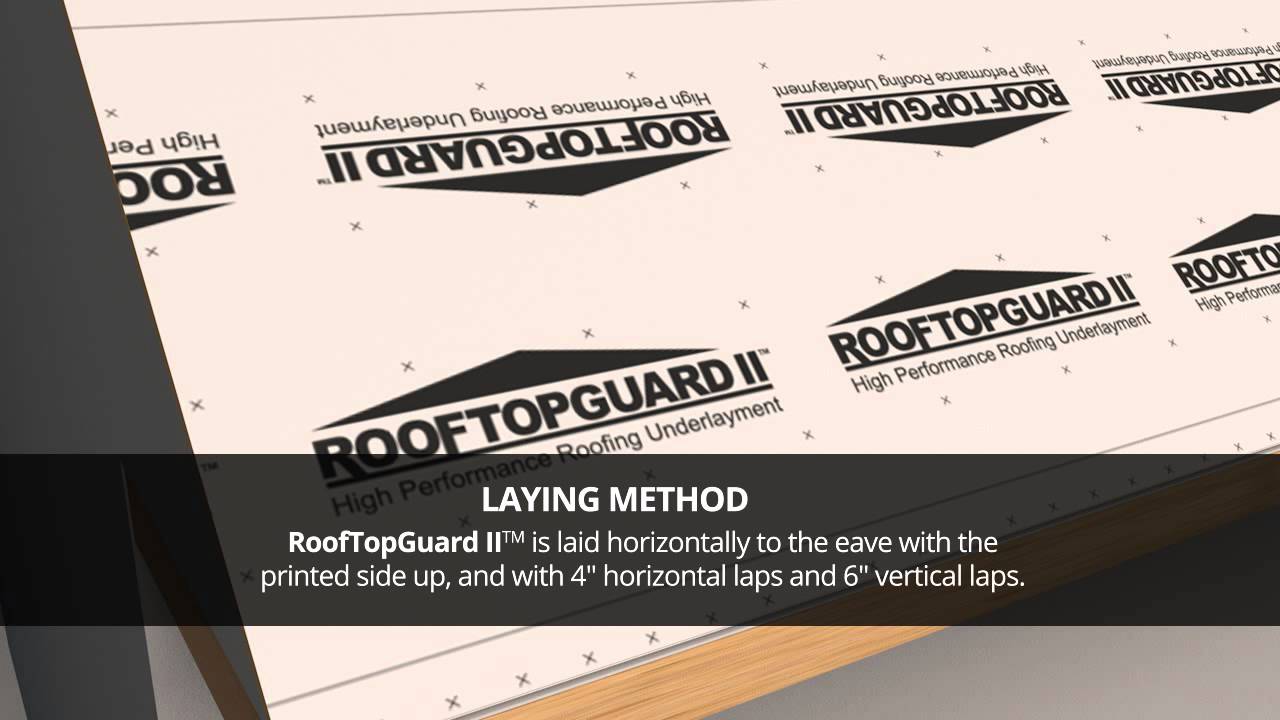 RoofTopGuard II Synthetic Underlayment Installation - YouTube