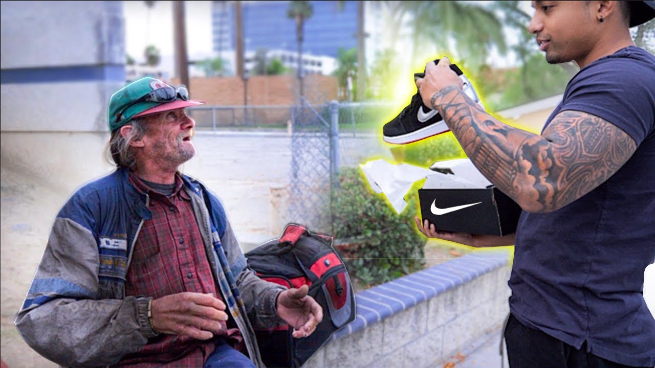 Giving Homeless New SHOES! (emotional) - YouTube