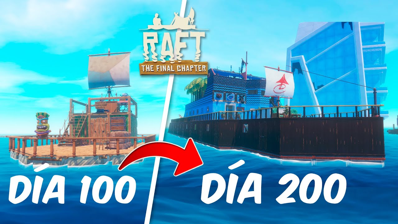 SOBREVIVÍ 100 DIAS en RAFT HARDCORE Día 200 - YouTube