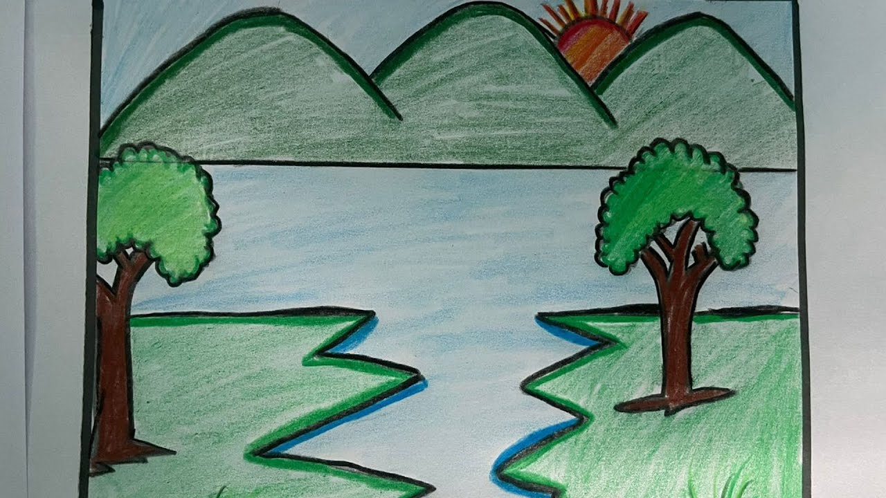 Rongdhonur Drisso Ongkon || Rainbow Scenery Painting | Diba Drawing ...