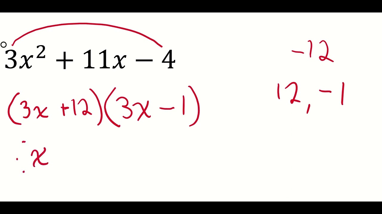 Factorising Quadratics with coefficient of x squared greater than 1 # 2 ...