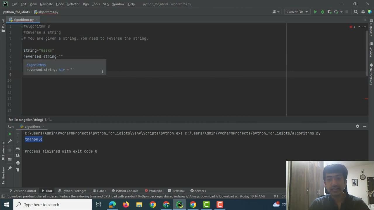 Reverse a string,algorithm - YouTube