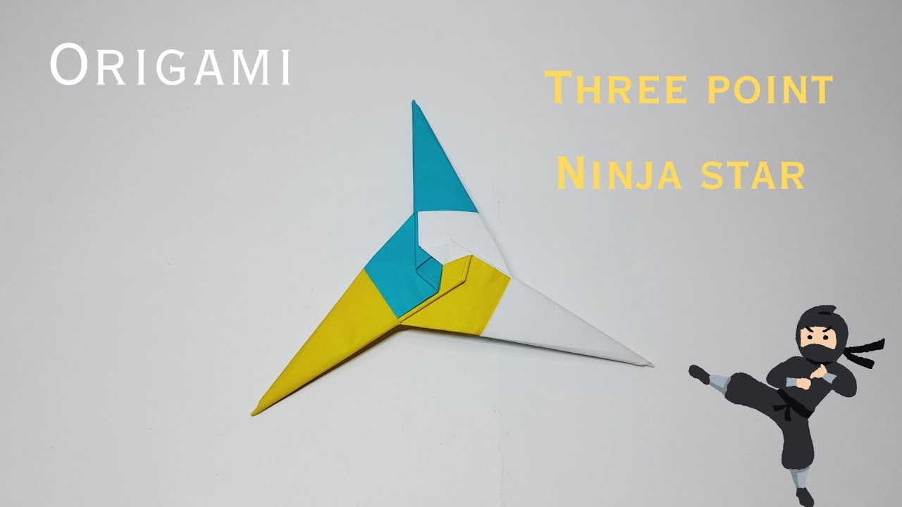 How to make a paper Ninja Star Three Pointed ( Shuriken ) | Origami ...
