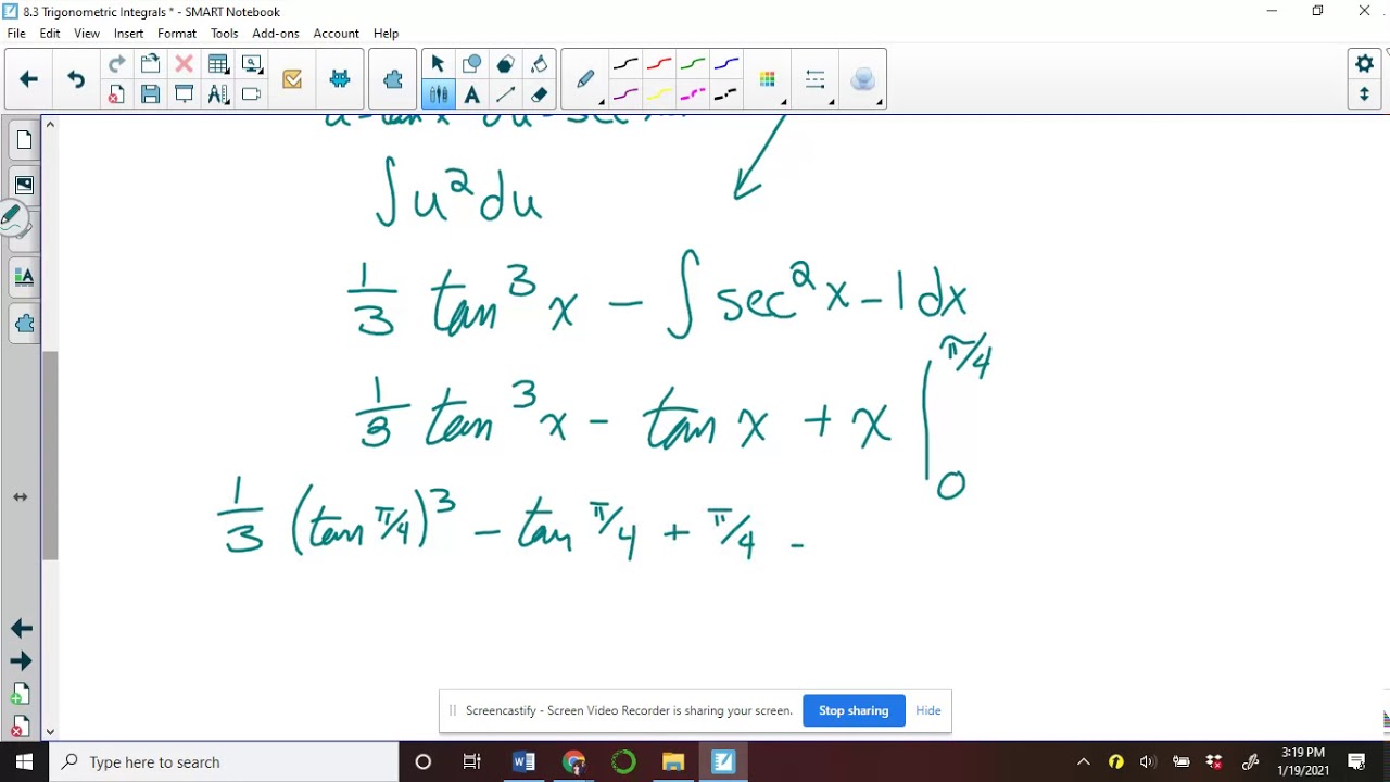 Trig Integration with Definite Integrals - YouTube