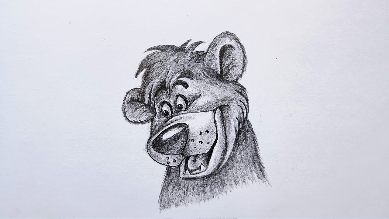 How To Draw Baloo from The Jungle Book - YouTube